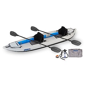 Sea Eagle 385FT Fasttrack Inflatable 12'6" 1-3 Person Touring Kayak with Rigid External keel-Smoother Paddling Experience-Light Weight (385FT Fasttrack Pro Kayak)