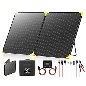 Voltset Foldable Solar Panel 100w 12 Volt Solar Panel Kit with MPPT Controller Folding Portabel Monocrystalline Solar Panel with Carry Bag for Camping, RV, Boat, Power Bank