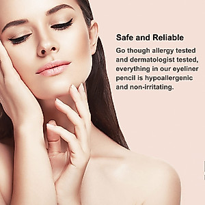 Boobeen Eyeliner Pencil - Black Eyeliner Pen Gel - Quick Drying Formula Eye Liner - Waterproof Smudge-proof All Day Eyeliner Makeup - Long Lasting Create Statement Eye Look