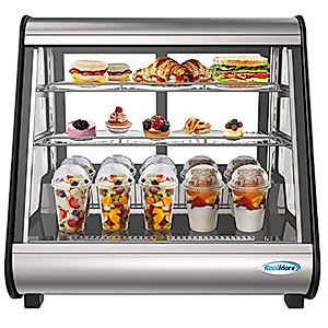 KoolMore - CDC-4C-BK 27" Commercial Countertop Refrigerator Display Case Merchandiser with LED Lighting - 4.6 cu. ft, Black and Stainless Steel & SYBO SB-6000 Commercial Grade Soup Kettle, Black