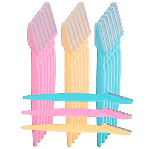 Foraineam 90 Pieces Eyebrow Razors Multipurpose Exfoliating Tool Eyebrow Trimmer Shaper Face Razor with Precision Cover