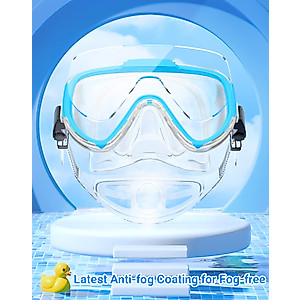 Norabidea Swim Goggles Adult Kids, Anti Fog Swimming Goggles with Nose Cover ,No Leaking Clear Snorkel Dive Mask 180 Wide View Men Women Youth Boys Girls