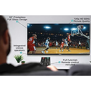 Impecca 32” Frameless TV HD Ready 720p Picture Quality Built-in Stereo Speakers 2X HDMI, 2X USB Ports, Full Function Remote Control Wall mountable VESA Compatible Energy Star, TL3202H