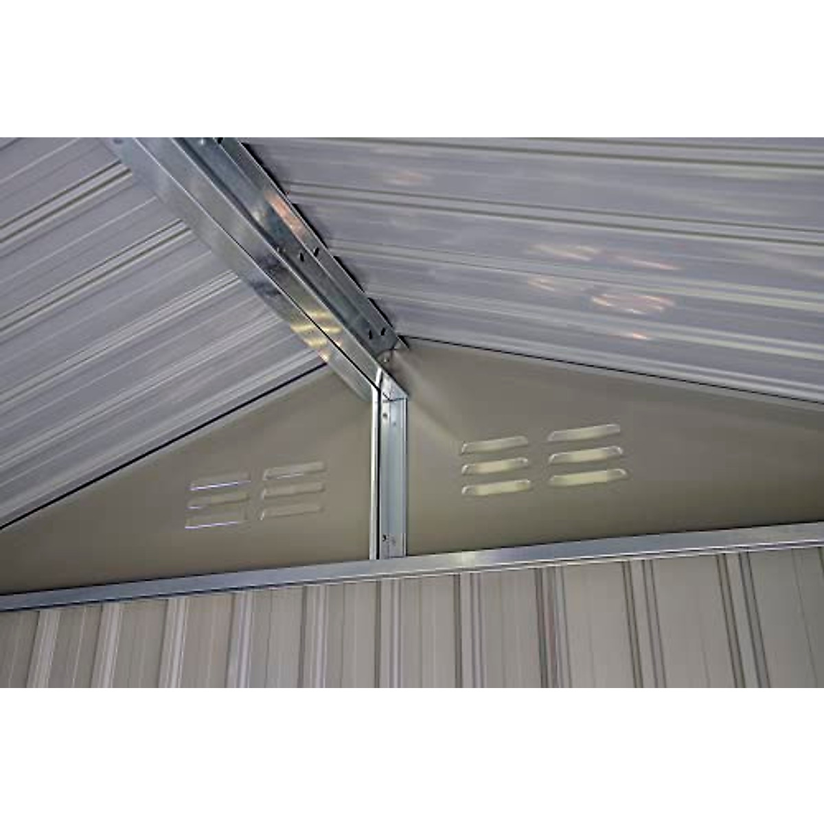 Cover-It 6x4 Metal Outdoor Galvanized Steel Storage Shed with Swinging Double Lockable Doors for Backyard or Patio Storage of Bikes, Grills, Supplies, Tools, Toys, for Lawn, Garden, and Camping, Tan