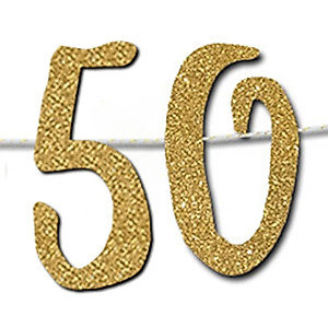 Cheers to 50 Years Banner - Premium Glitter Cardstock Paper - Larger Text for Better Visibility - Perfect Decoration for 50th Birthday Party Celebration