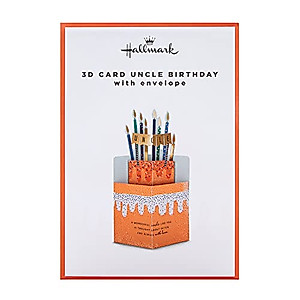 Hallmark 3D Birthday Card for Uncle - Cake and Candles Design