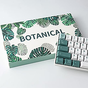 Hyekit PBT Keycaps 100 Keys Botanical Garden Dye-Sublimation Cherry Profile US/ISO Layout Custom Keycaps for 61/64/68/75/87 Mechanical Gaming Keyboard