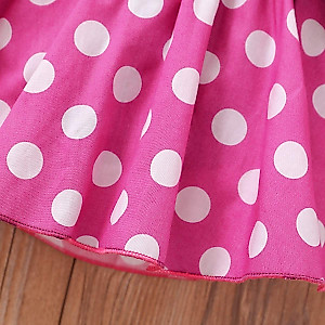 Baby Toddler Girl Polka Dots Fancy Dress Up Costume Birthday Party Tulle Dresses with Polka Dot Headband