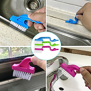 Gap Cleaning Brush Tool,7pcs Hand-held Groove Gap Cleaning Tools,Bathroom Kitchen Edge Corner Grout Cleaning Brushes, Sliding Door or Window Brush.