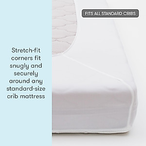 Newton Baby Waterproof Crib Mattress Pad | 100% Breathable Quilted Layer for Comfort & Universal Fitted Skirt for Secure Fit | Machine Washable | Crib Mattress Protector Pad Waterproof, 2 Packs