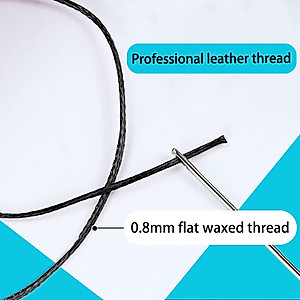 HILELIFE Waxed Thread, 568 Yards 2 PCS 150D 0.8mm Waxed Thread for Leather Sewing, Leather Thread for Hand Sewing, Leather Craft DIY, Wallets, Shoe Repairing, Book Binding (Brown)