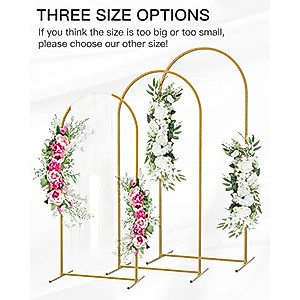 Wedding Arch Backdrop Stand,Gold Metal Door Arched Backdrop Frame Arches Backdrop Stand for Wedding Birthday Graduation Anniversary Celebration Opening Ceremony(6x2.6FT)