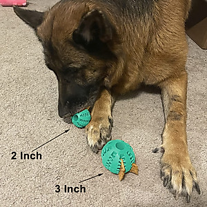 Jalousie Dog Puzzle Balls Dog Treat Dispensing Balls Non-Toxic Natural Rubber Dog Chew Toys for Puppy Pet Dog Teething Puzzle Playing Treat Dispenser Rope Balls (Large - 6 Pack)