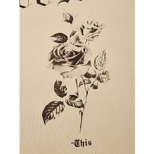 WDIRARA Men's Letter Floral Print Drawstring Long Sleeve Hoodie Casual Sweatshirt Beige M