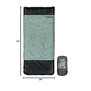 Klymit Wild Aspen Lightweight Rectangle Sleeping Bag, 20°F Sleeping Bag for Camping, Hiking, and Backpacking in Cold Weather, Green
