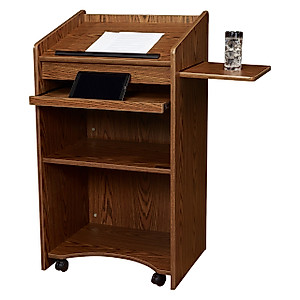 Oklahoma Sound - 600-MO Aristocrat Floor Lectern, Medium Oak
