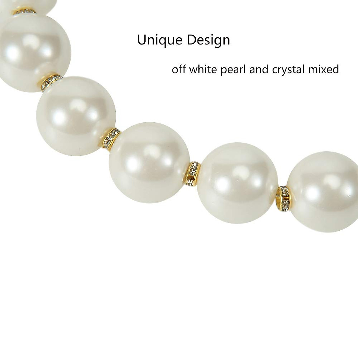 Xiazw Elegant Bead Pearl Handle Strap Chain Charms Accessory for Women Handbag,Purse,Clutch (Gold)