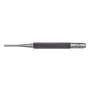 Starrett Drive Pin Punch with Knurled Grip for Driving Pins Into or Out of a Workpiece - Hardened and Tempered Steel, 4" Length, 3/32" Punch Diameter - 565B