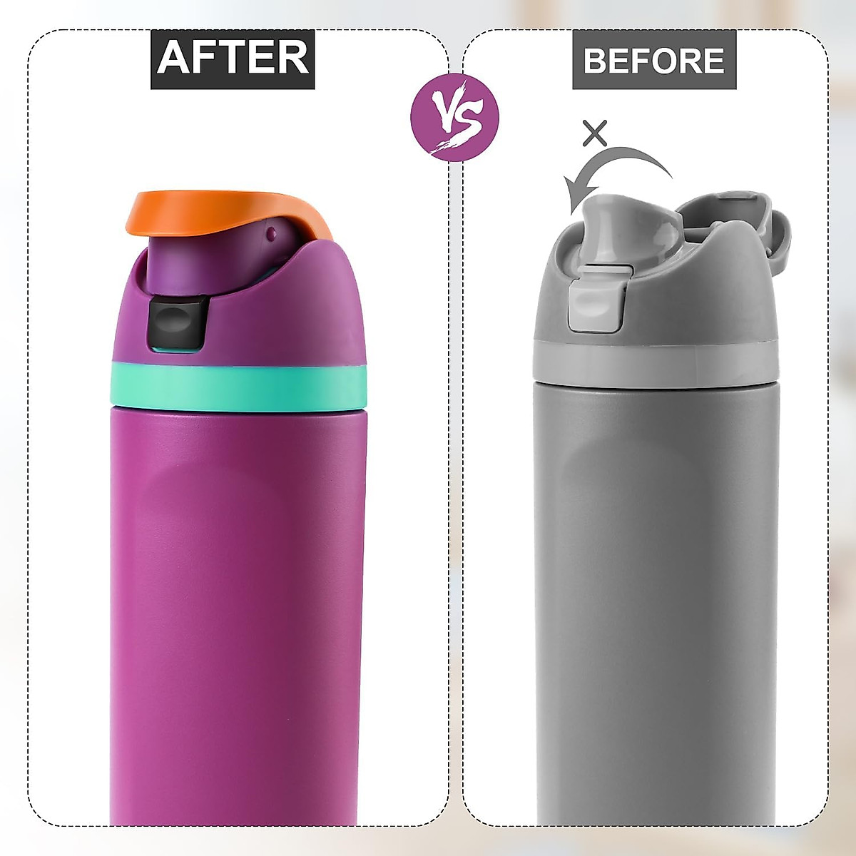 MIHAGUTY Replacement Button Compatible with Owala FreeSip 24oz 32oz, 2Pcs Water Bottle Lid Mouth Push Switch Top Cap Seal Stopper Replacement Parts for Owala 19/24/32/40oz Accessories