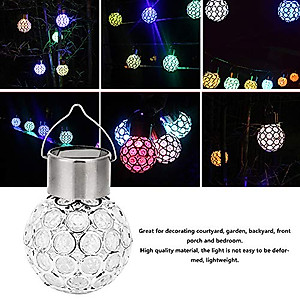 Emoshayoga Waterproof LED Solar Hanging Light Lawn Courtyard Lights Lamp Decor with Silicon Solar Panel for Garden Home Decoration