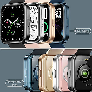 EBAKIN Smart Watch(Answer/Make Call) 1.69'' Fitness Tracker with IP67 Waterproof, Heart Rate Blood Pressure/Oxygen Monitor, Sleep Monitor, Pedometer, Stopwatch Activity Tracker for Men Women (Pink)