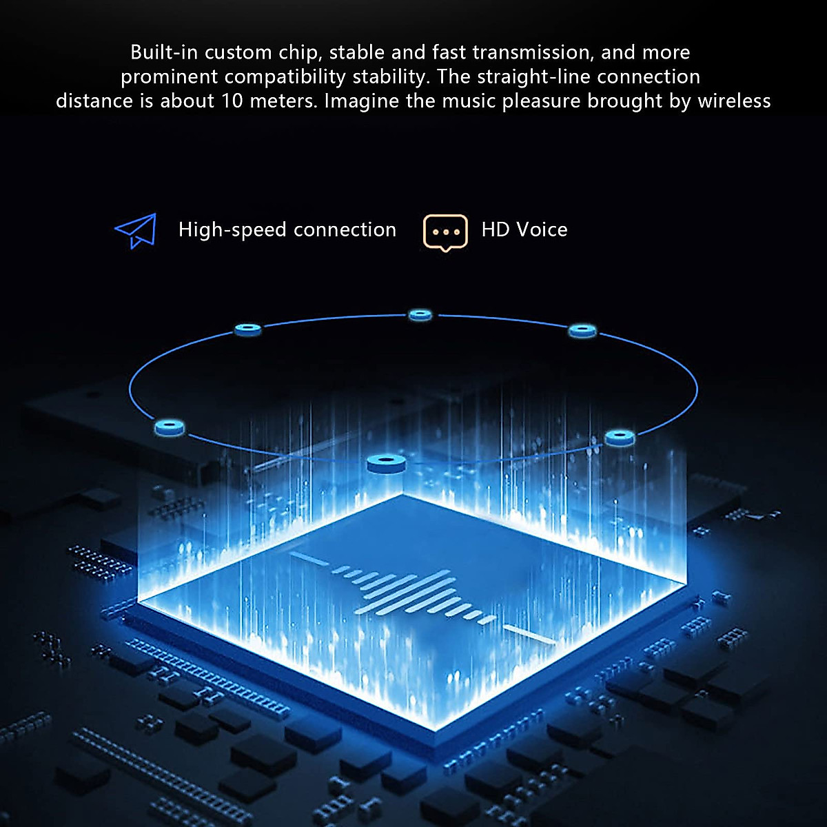 SAINGACE Wireless Handheld Bluetooth Speaker, 360 ° Balanced Surround Dual Speaker, Outdoor Portable Plug-in Subwoofer Dual Speaker Durable Smart Speaker, Mini Sound System, Home Radio (Black)