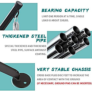 Her Majesty C Stand Hanging Outdoor Indoor Solid Steel Heavy Duty Construction for Hammock Air Porch Swing Chair, Black