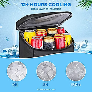 Cooler Backpack 35 Cans Leakproof Insulated Ice Backpack with Picnic Mat Soft Beach Cooler Lightweight Cooling Backpack Bag Pouch for Lunch Picnic Travel Camping Hiking (Black)