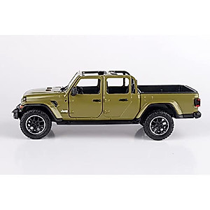 Motormax Toy 2021 Gladiator Overland (Open Top) Pickup Truck Matt Green 124-127 Diecast Model Car by Motormax 79367