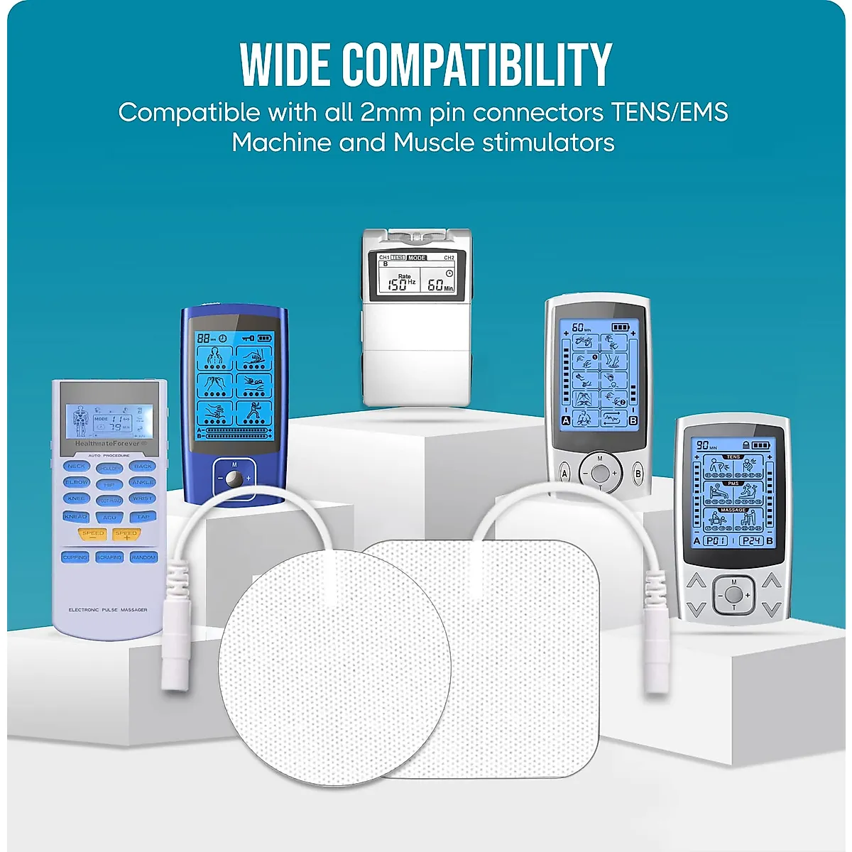 TENS Unit Replacement Pads, Combination 20 PCS Multiple Sizes Electrodes TENS Unit Pads, SM Electrode Patches(pin-in), Latex-Free Self-Adhesive TENS Pads for TENS/EMS Muscle Stimulation Machine