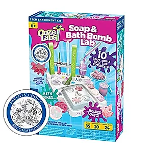 Thames & Kosmos Ooze Labs Soap & Bath Bomb Lab Kit - 10 Cosmetology & Skin Care Experiments | Parents' Choice Award Winner