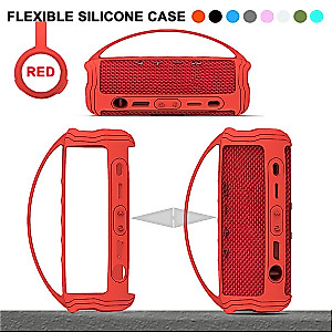 Silicone Cover Case for JBL Flip 6 Portable Bluetooth Speaker, Protective Carrying Case for JBL Flip 6 Speaker Accessories (Only Case) (Red Case)
