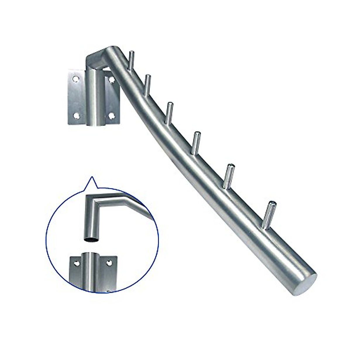 Sunmall 12.6" Folding Wall Mounted Clothes Hanger Rack, Garment Hook Stainless Steel with Swing Arm Holder Clothing Hanging System Closet Storage Organizer for Bedrooms Bathrooms Laundry Room (2Pacck)