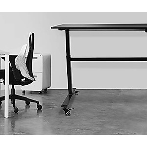 Stand Steady Attachable Desk Wheels | Set of 4 Locking Casters | Easy-Roll and Non-Marring | Full Swivel Wheels Compatible with Tranzendesk Standing Desks (2 Inch/Black)