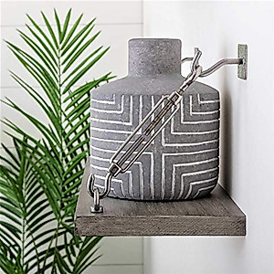 Under.Stated Floating Shelves Wall Mounted Wood Hanging Shelf Set for Bathroom Kitchen Living Room Bedroom Storage (Rustic Grey with Industrial Hardware Set of 2)