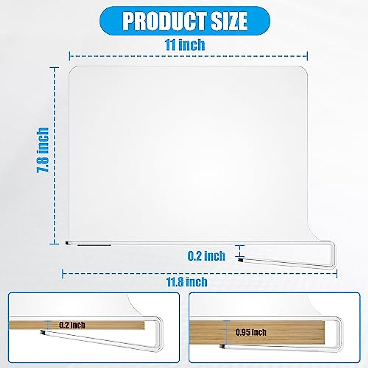 8Pack Acrylic Shelf Dividers, Vertical Organizers for Closets Storage Organizations, Clear Plastic Purse Separators for Handbags, Wood Shelves Divider for Linen Closets Kitchen Cabinet Pantry Cupboard