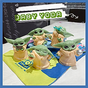 Happay 6PCS Baby Yoda Set, 2.2-Inch Action Figures, Adorable Dolls for Kids, Fun Collectible Toys