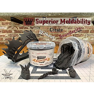The Foamory Moldable Cosplay Foam Clay (300g Black) High Density Air Dry Clay, EVA Foam Sands Paints Easily, Non-Toxic Safe for Kids, Adults & Crafts