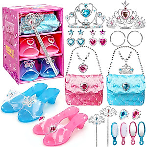 TOY Life Princess Toys for Girls with Princess Crown Play Jewelry for Little Girls Princess Dress Up Shoes for Toddler Girls Toys for 3+ Year Old Dress Up & Pretend Play for Girls Kids
