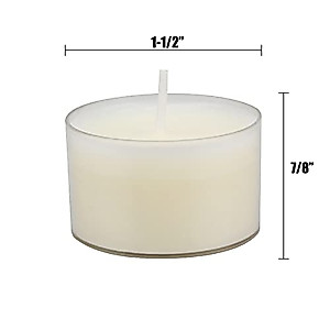Stonebriar Bulk 96 Pack Unscented Smokeless Long Burning Clear Cup Tea Light Candles with 8 Hour Extended Burn Time, White