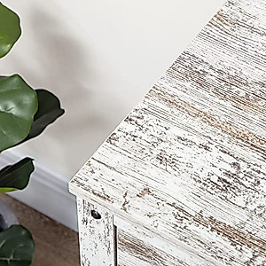 HOMCOM Industrial Sideboard Buffet Cabinet with 2 Drawers Kitchen Storage Cabinet Coffee Bar Cabinet with Double Door Cupboard for Kitchen, Living Room, Distressed White