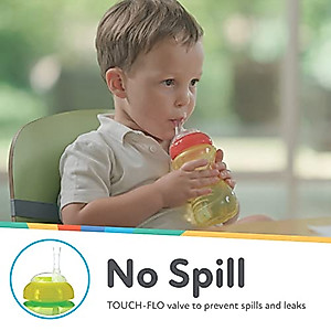 Nuby No-Spill Sippy Cup with Flex Straw for Boys - (3-Pack) 10-Ounce Bottles - Training Sippy Cups for Toddlers 12+ Months