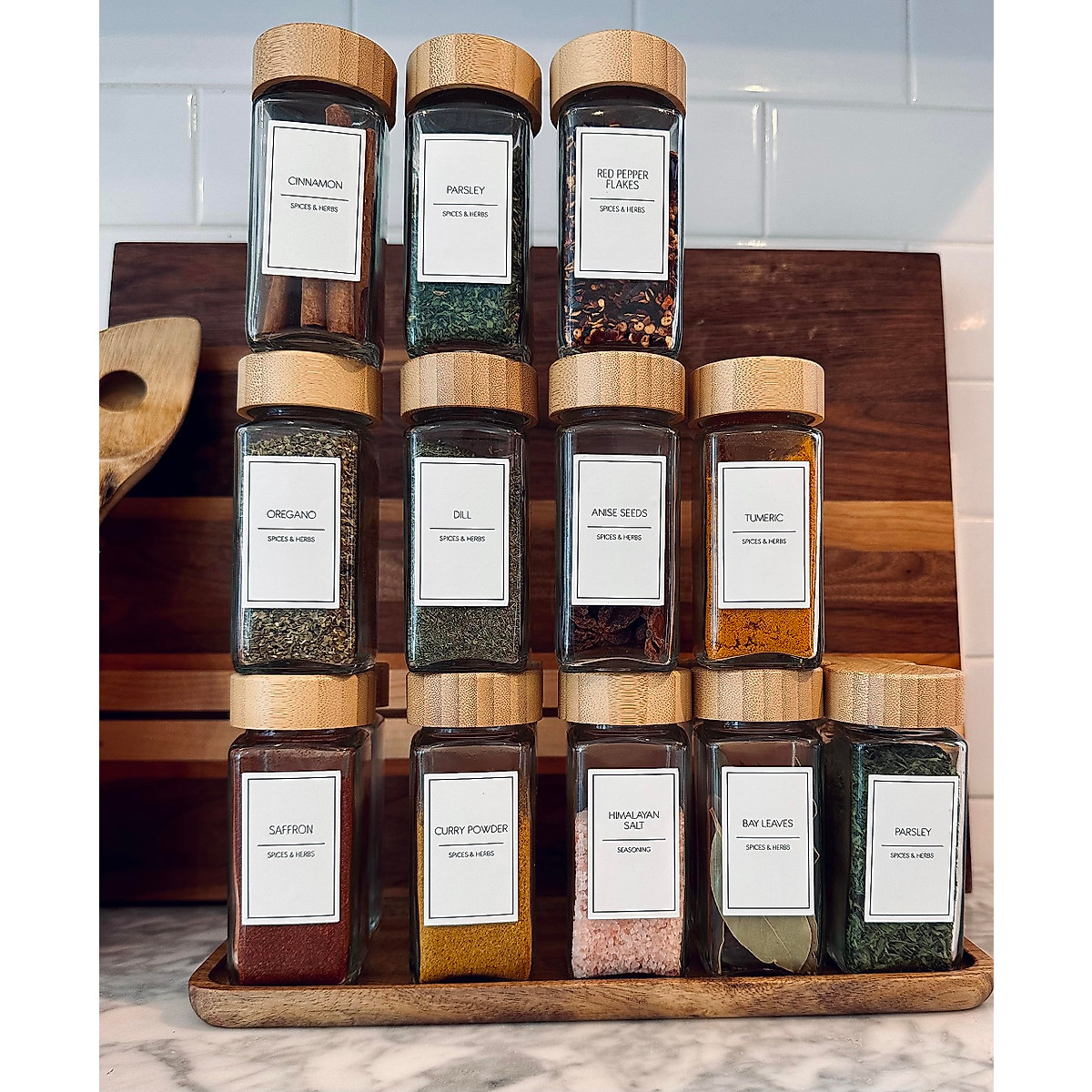 Minimalist 409-Piece Label Set: Elegant, Waterproof Stickers for organizing Global Spices, Pantry, Food Storage, Bathroom and Home Essentials Jars, Bins, and Containers