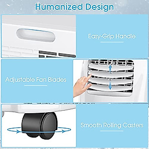 COSTWAY Portable Air Conditioners, 8000 BTU Air Conditioner Unit spaces up to 230 Sq.Ft with Remote Control Dehumidifier Function Window Wall Mount, 4 Caster Wheel, Sleep Mode and 2 Fan Speed