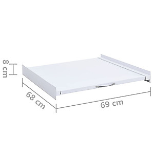 SKM Double Washing and Drying Machine Pedestal with Drawers White-7043