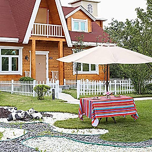 SquarePie Outdoor Tablecloth Rectangle Stain Resistant Waterproof Table Linen Table Cover with Umbrella Hole and Zipper for Picnic Patio Garden Party Tables, 52x70 Color Stripe