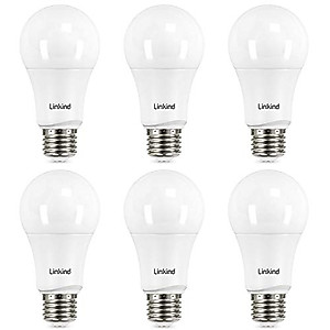 Linkind A19 LED Light Bulbs Dimmable, 100W Equivalent, 2700K Soft White, 15.5W 1600 Lumens 120V Bulbs, E26 Standard Base, UL Listed, Lighting for Bedroom Living Room Home Office,6 Packs