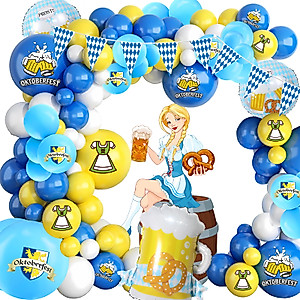 123 pcs Oktoberfest Balloons Arch Garland Oktoberfest Party Decoration Oktoberfest Party Supplies for JOktoberfest Party Favor Oktoberfest Theme Birthday Party Decorations