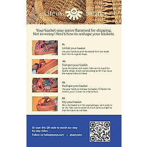 Handwoven African Grass Basket, Market Style w/single handle (flattened), Neutral Tones (Colors & Patterns Vary)