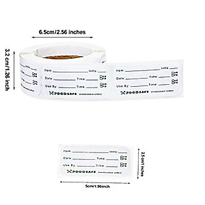 1 x 2 Inch Food Storage Labels Adhesive Removable Food Labels Food Storage Freezer Sticker for Kitchen Containers Home Restaurant Food Date Safe Supplies(300 Pieces)